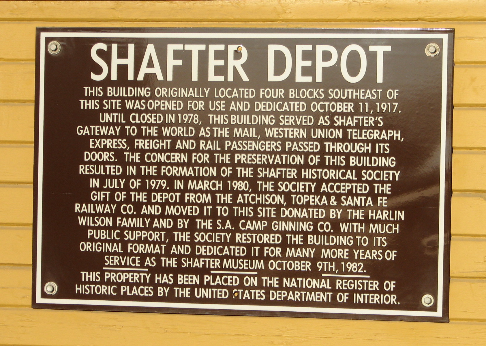 About | Shafter Depot Museum
